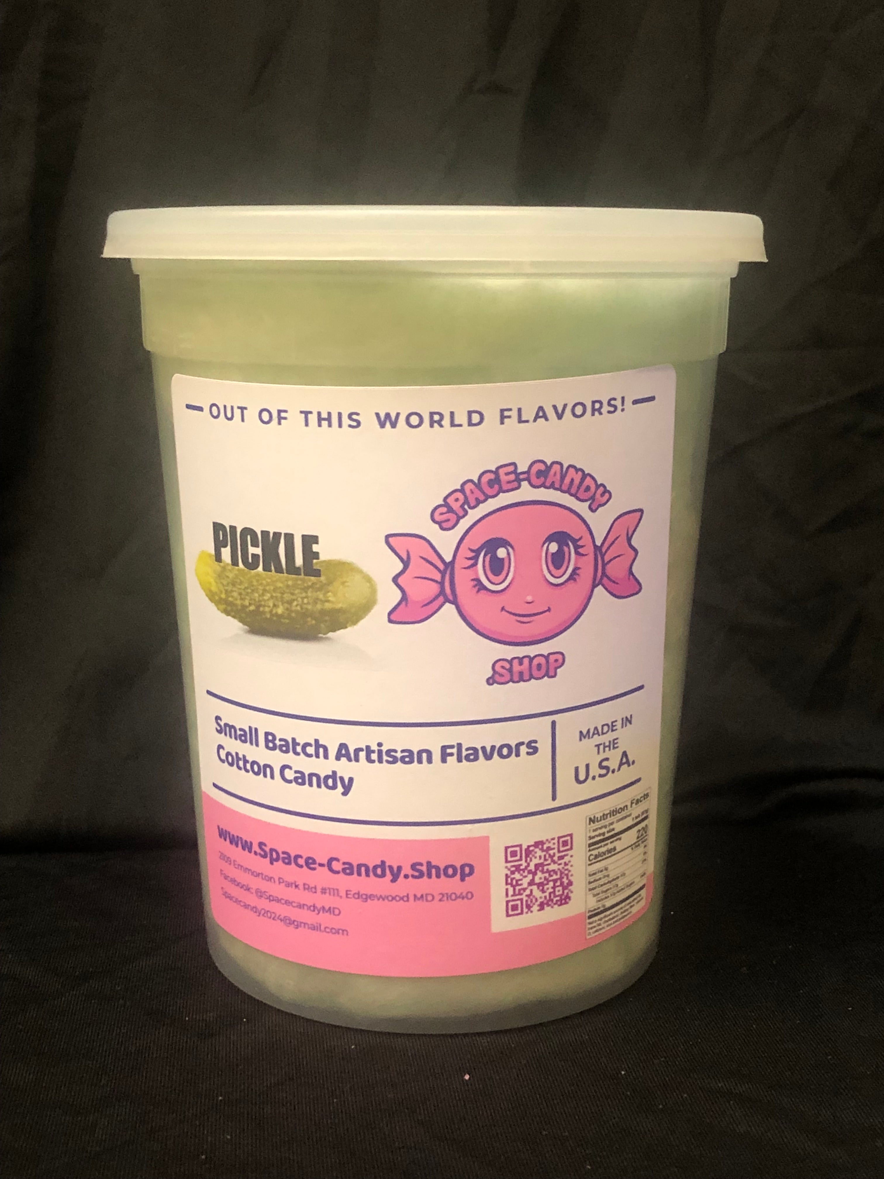Dill Pickle Classic Cotton Candy 32 oz. Tub – Space-Candy